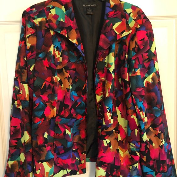Molly & Maxx | Jackets & Coats | Molly Maxx Multicolor Jacket Size Xl ...